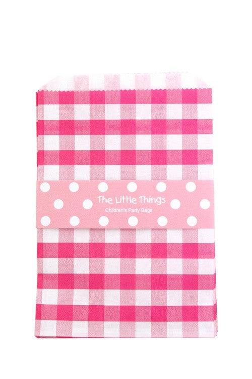 Pink Gingham Treat Party Bags (Quantity 12 ) – The Little Things